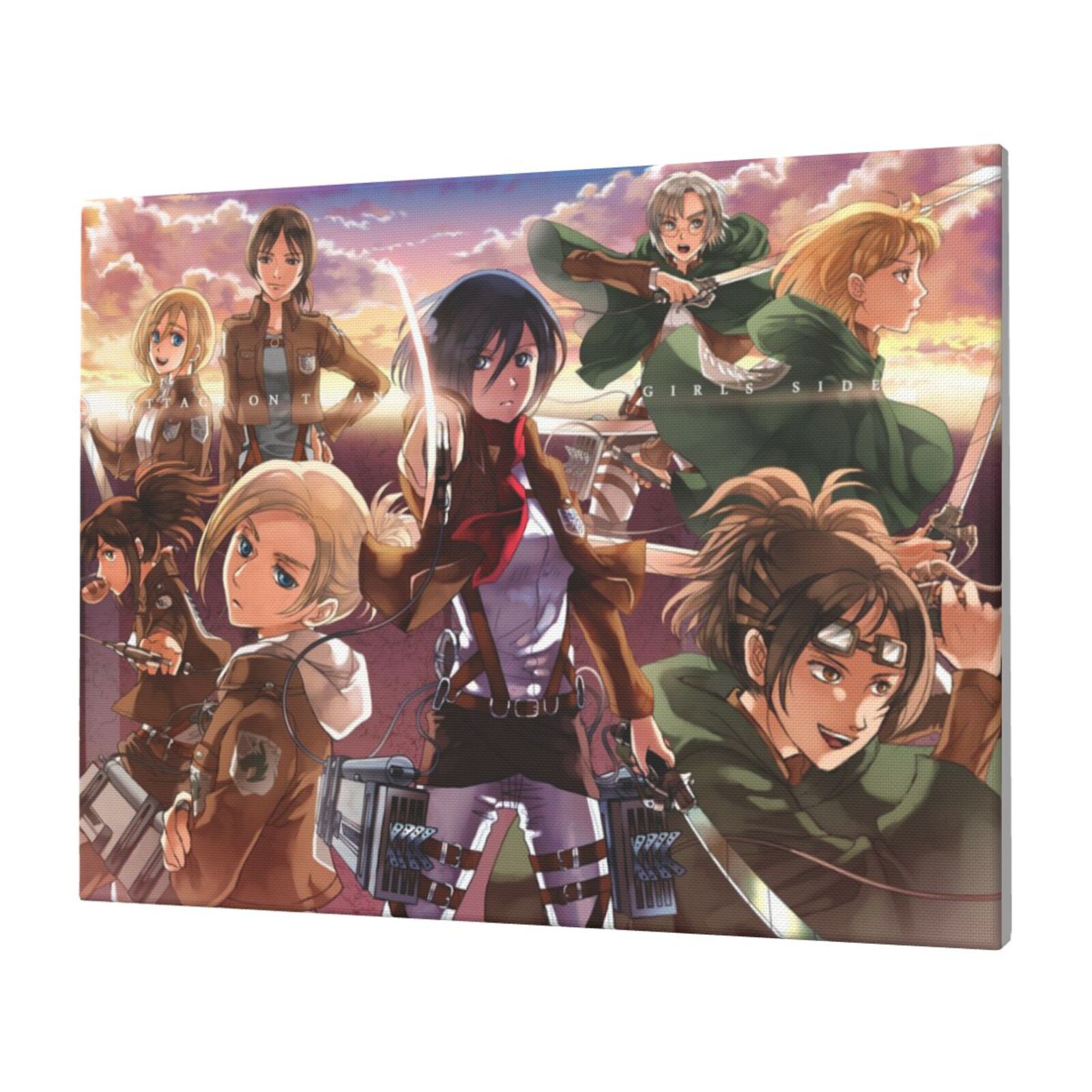 Girls Attack On Titan Canvas Decorative Picture Frame Wall Poster Art ...