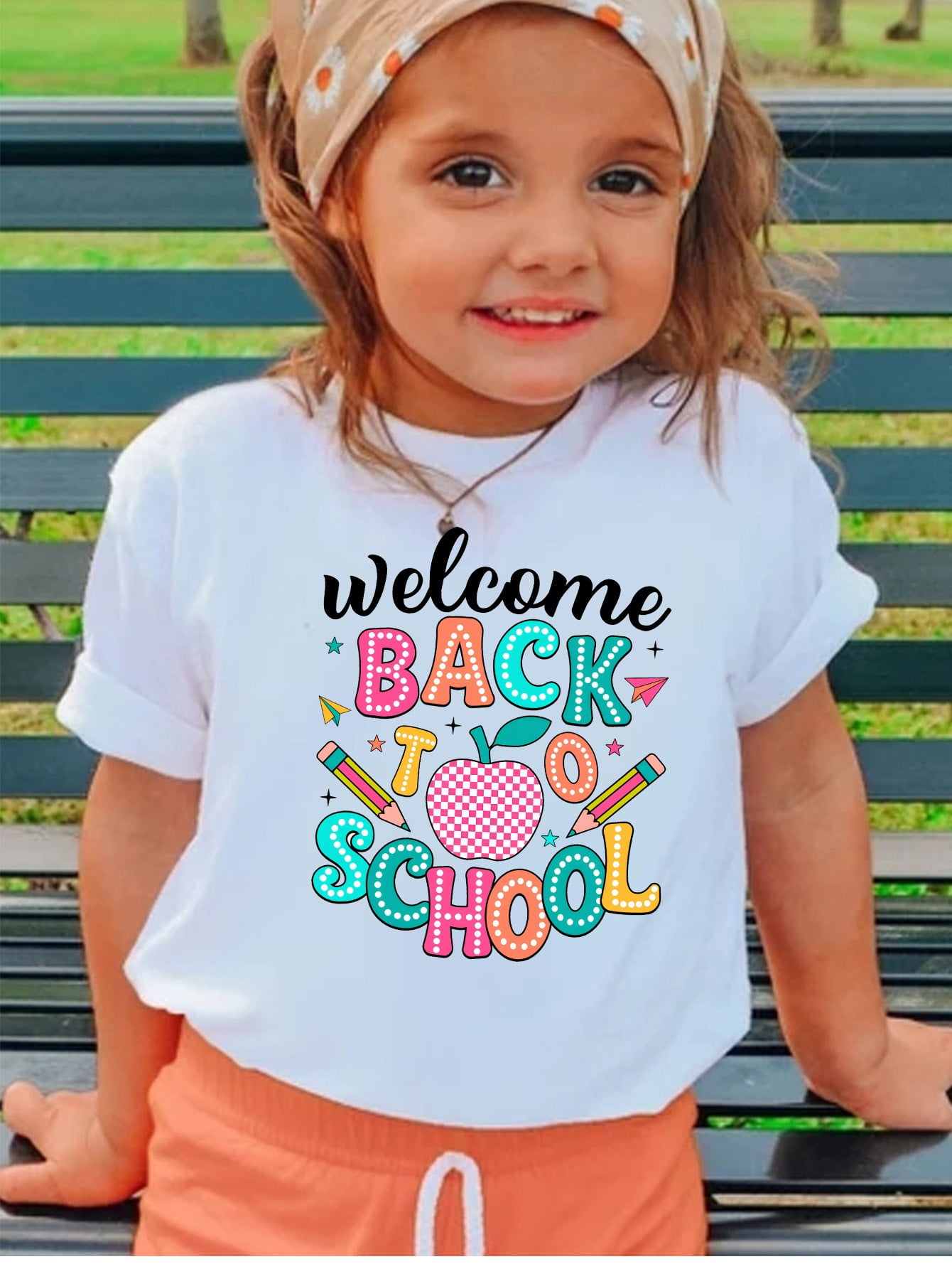 Girls' Back to School Graphic T-Shirt - First Day of School Outfit with ...