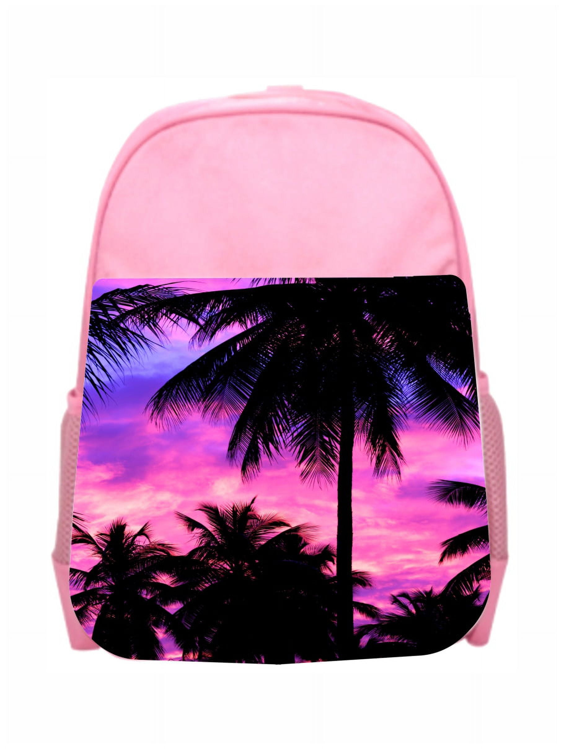 Girls Backpacks Tropical Palms Pink Sunset Girls Kids Pre-School ...