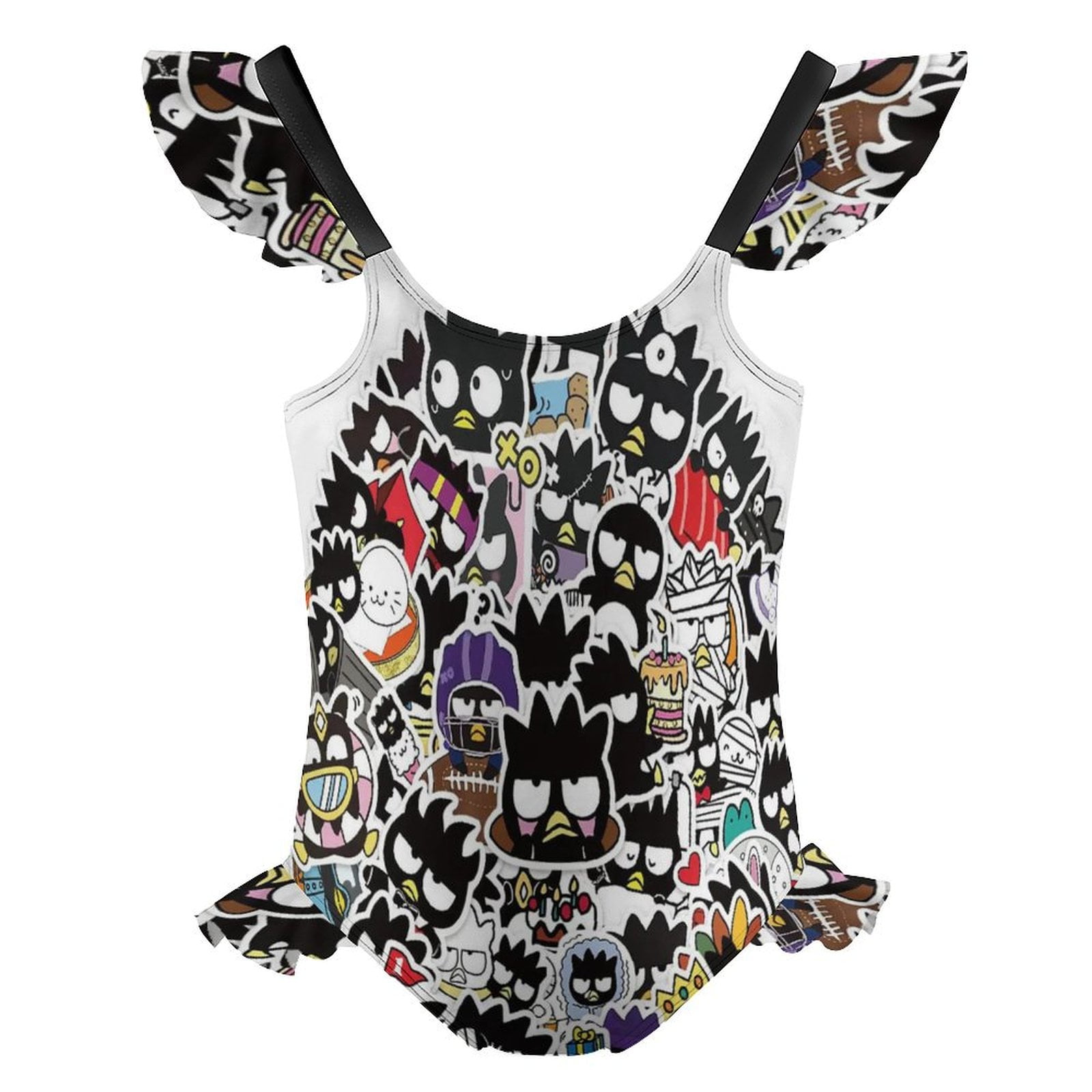 Girls Badtz Maru One Piece Swimsuit Flutter Sleeve Bathing Suit Summer ...