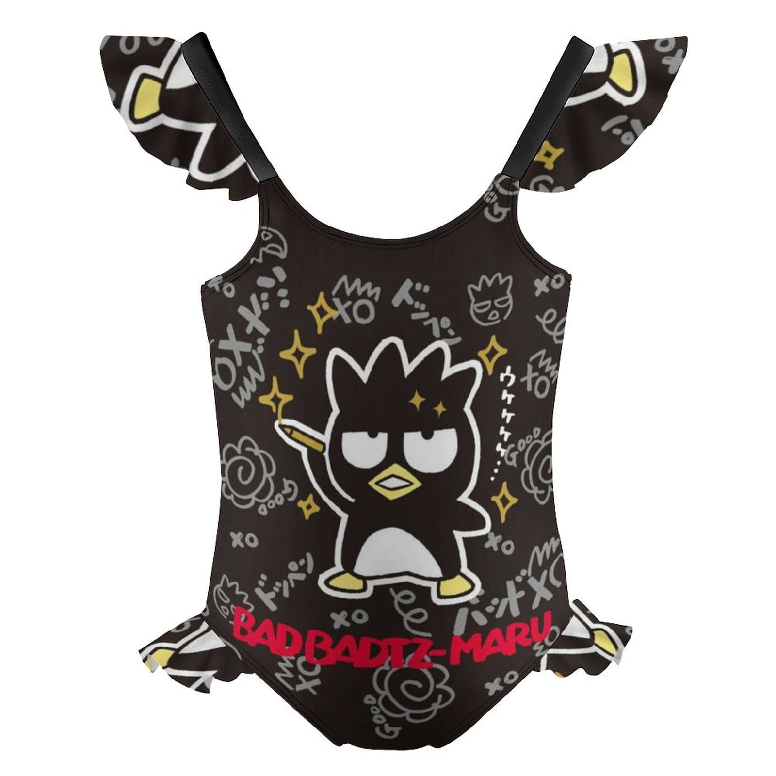 Girls Badtz Maru One Piece Swimsuit Flutter Sleeve Bathing Suit Summer ...