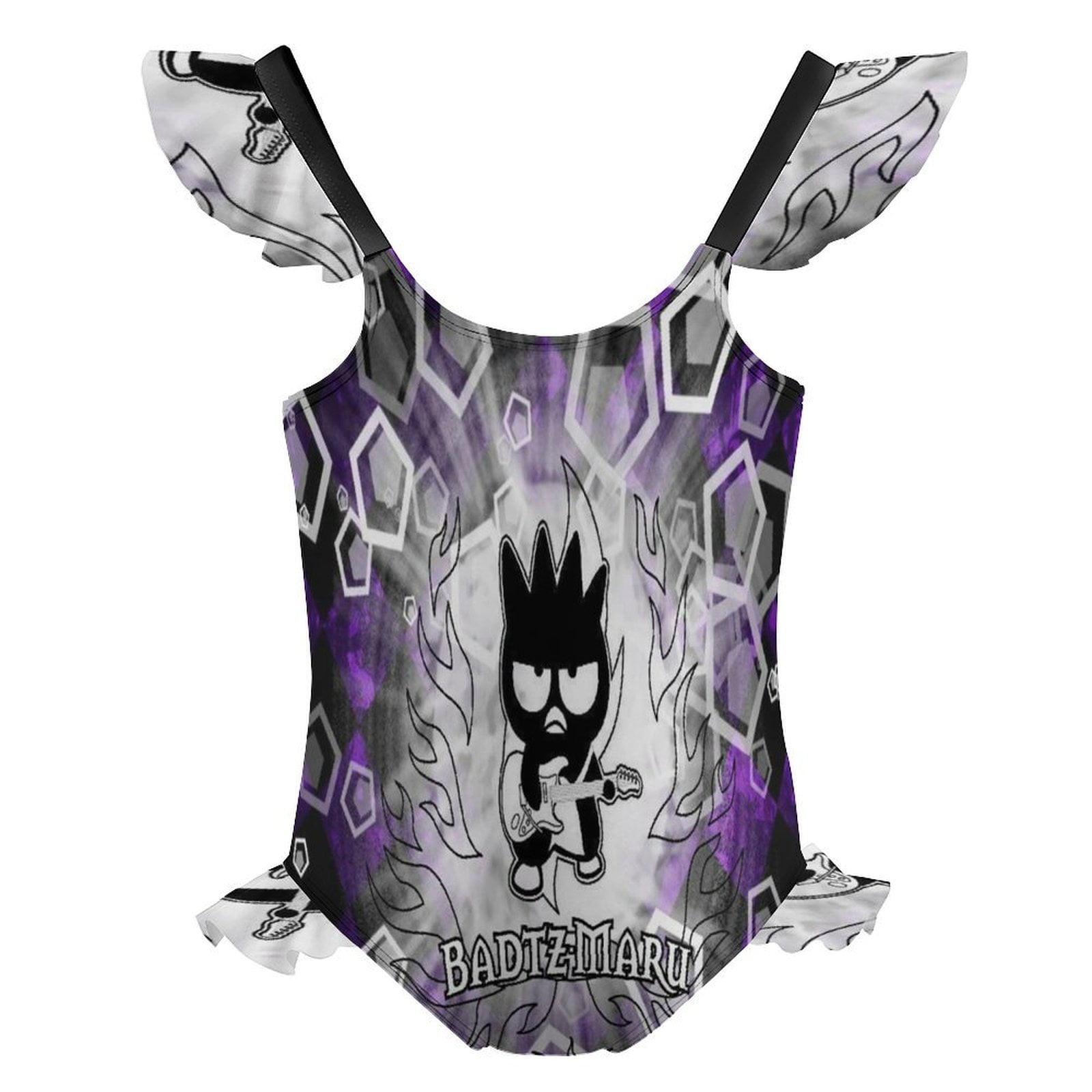 Girls Badtz Maru One Piece Swimsuit Flutter Sleeve Bathing Suit Summer ...