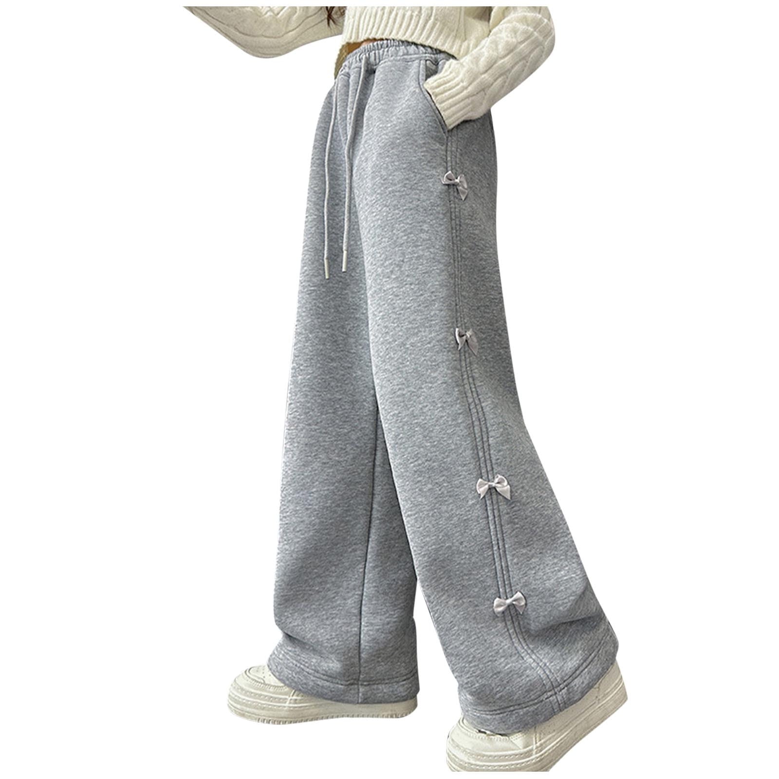 Girls Baggy Sweatpants with Side Bows Cute Wide Leg Sweat Pants Y2k ...