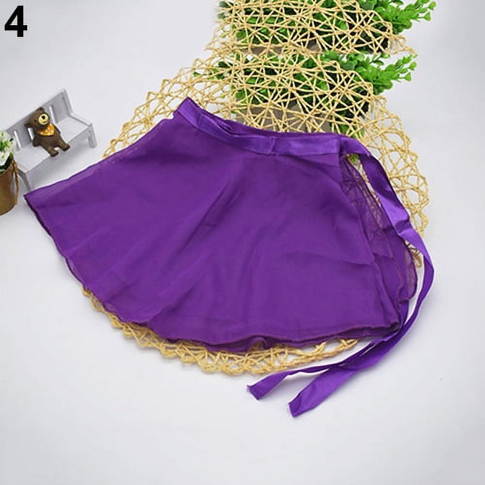 Girls Ballerina Sheer Wrap Ballet Tutu Dress Child Dance Skate Over ...