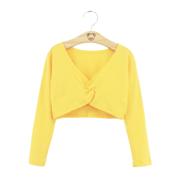 Girls Ballet Crop Tops Dance Sweater Coat High Waist Ballet Clothes ...
