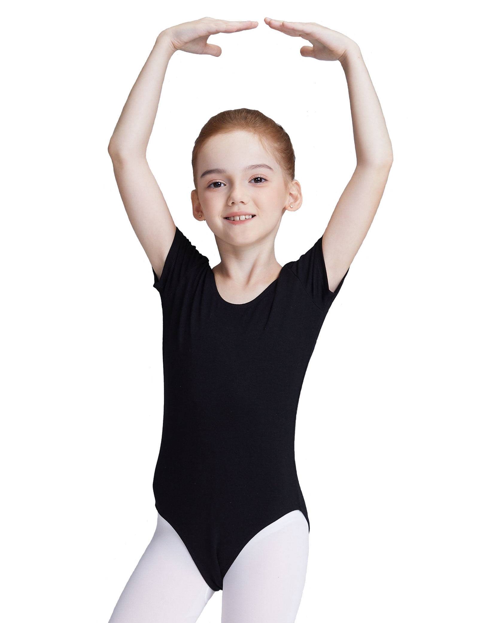 Girls Ballet Leotards for Dancing Classic Short Sleeve Dancewear ...