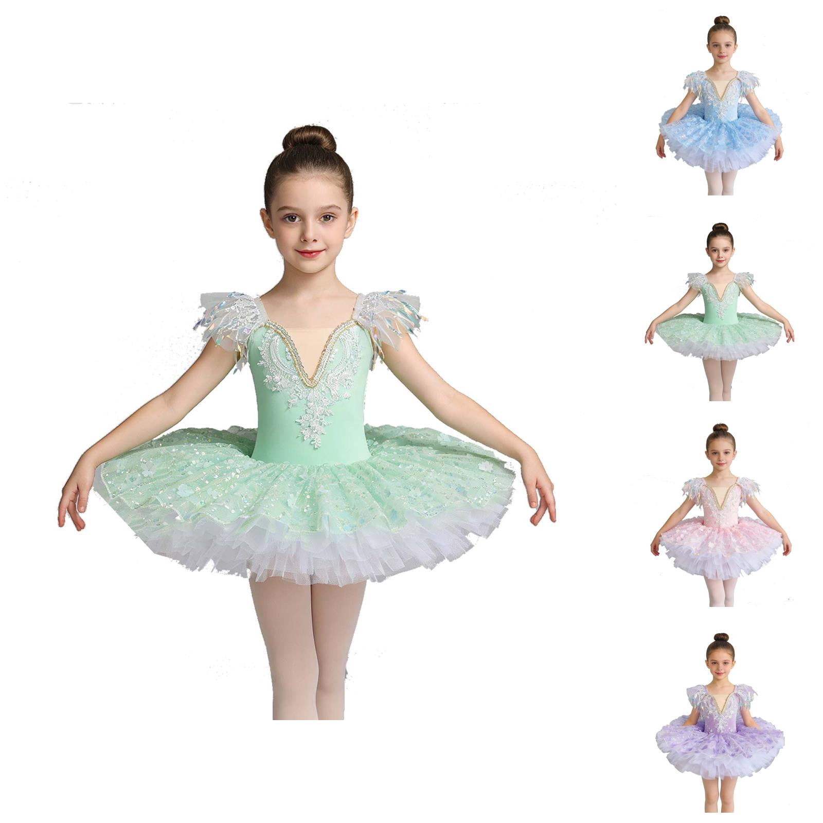 Girls Ballet Tutu Dance Dress with Flowy Skirt and Bodice, Kids ...