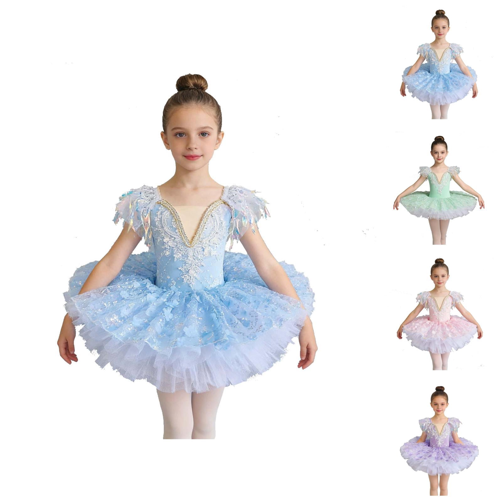 Girls Ballet Tutu Dance Dress with Flowy Skirt and Bodice, Kids ...