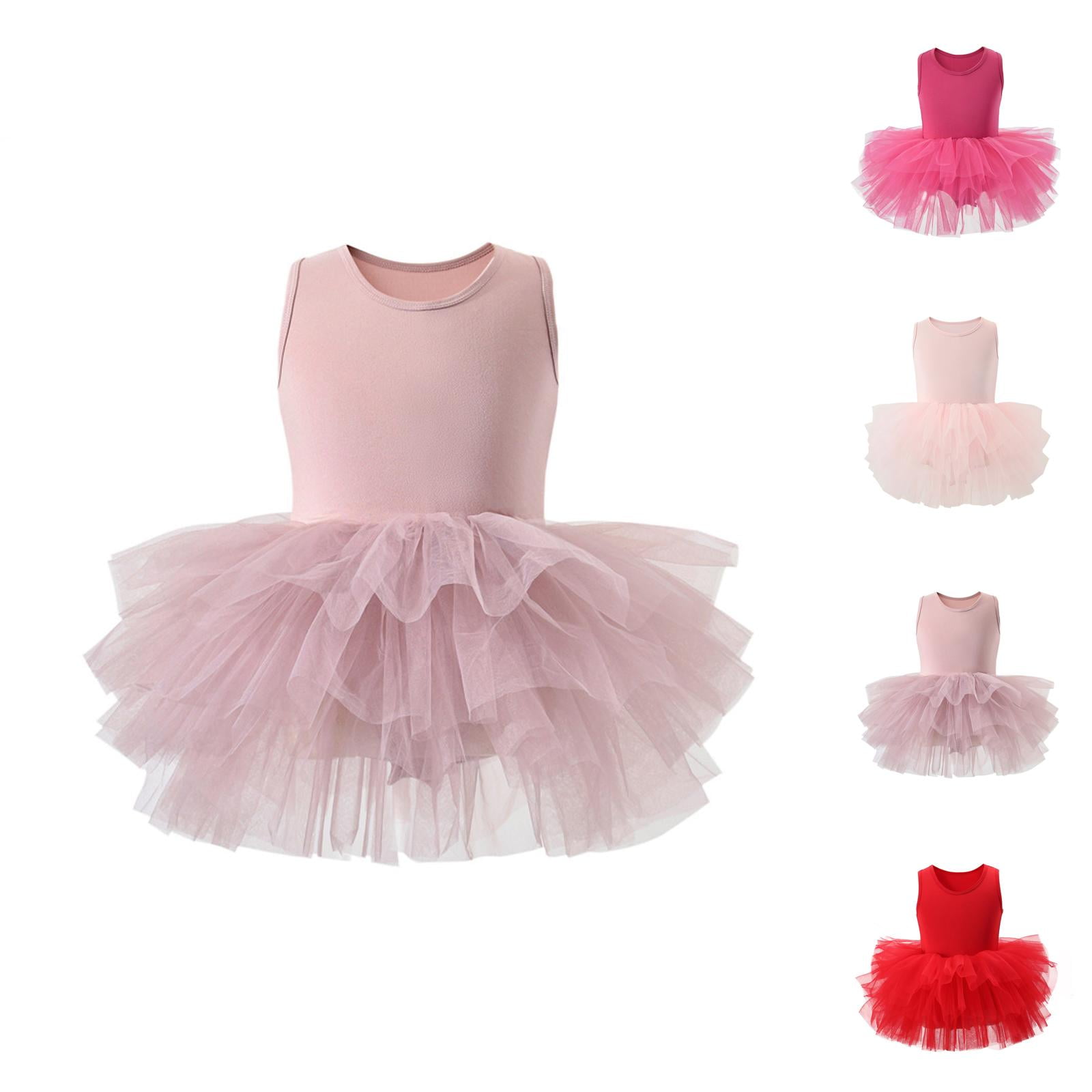 Girls Ballet Tutu Performance Dress – Full Tulle Layers Over Leotard ...