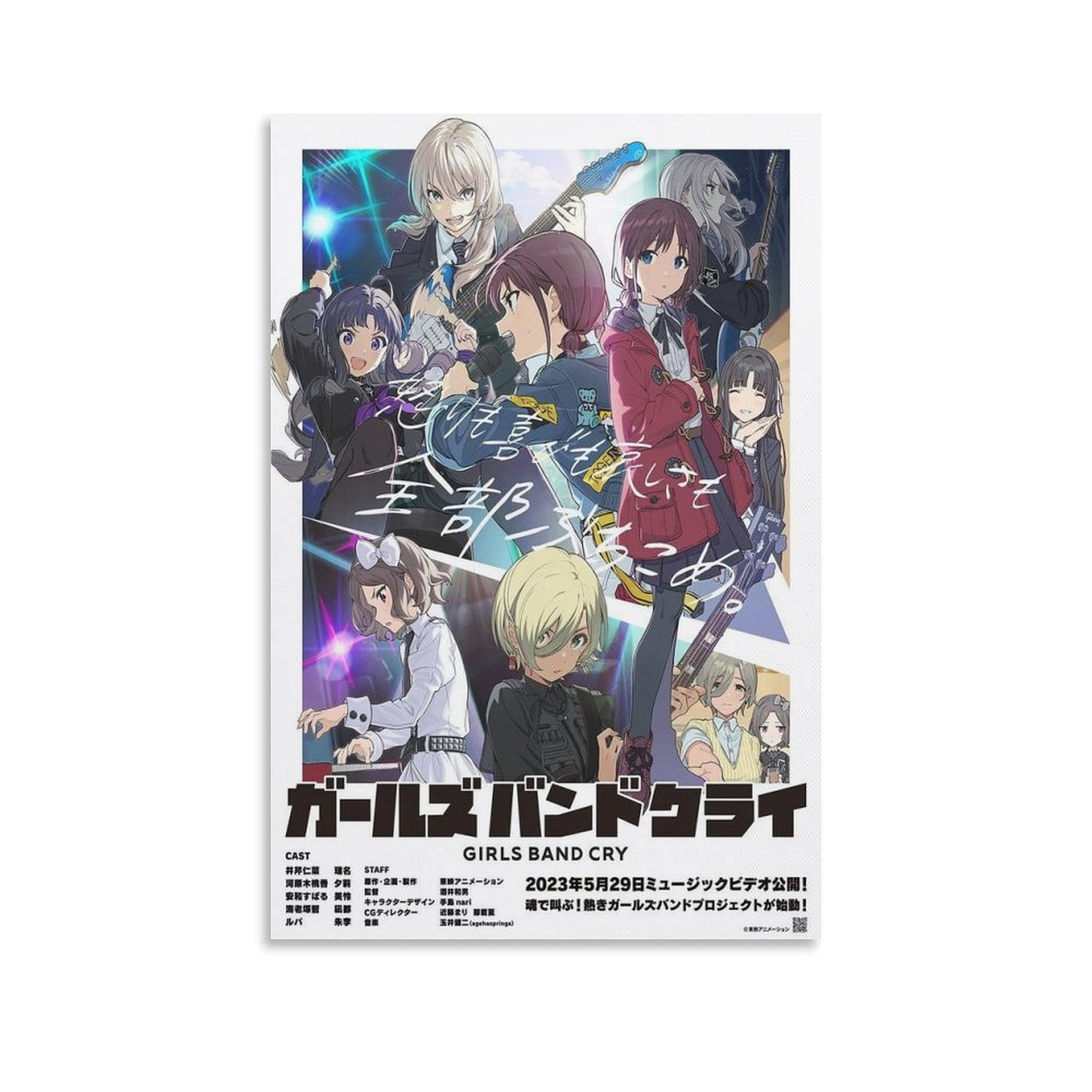 Girls Band Cry Anime Poster (2) Painting On Canvas Wall Art Poster ...