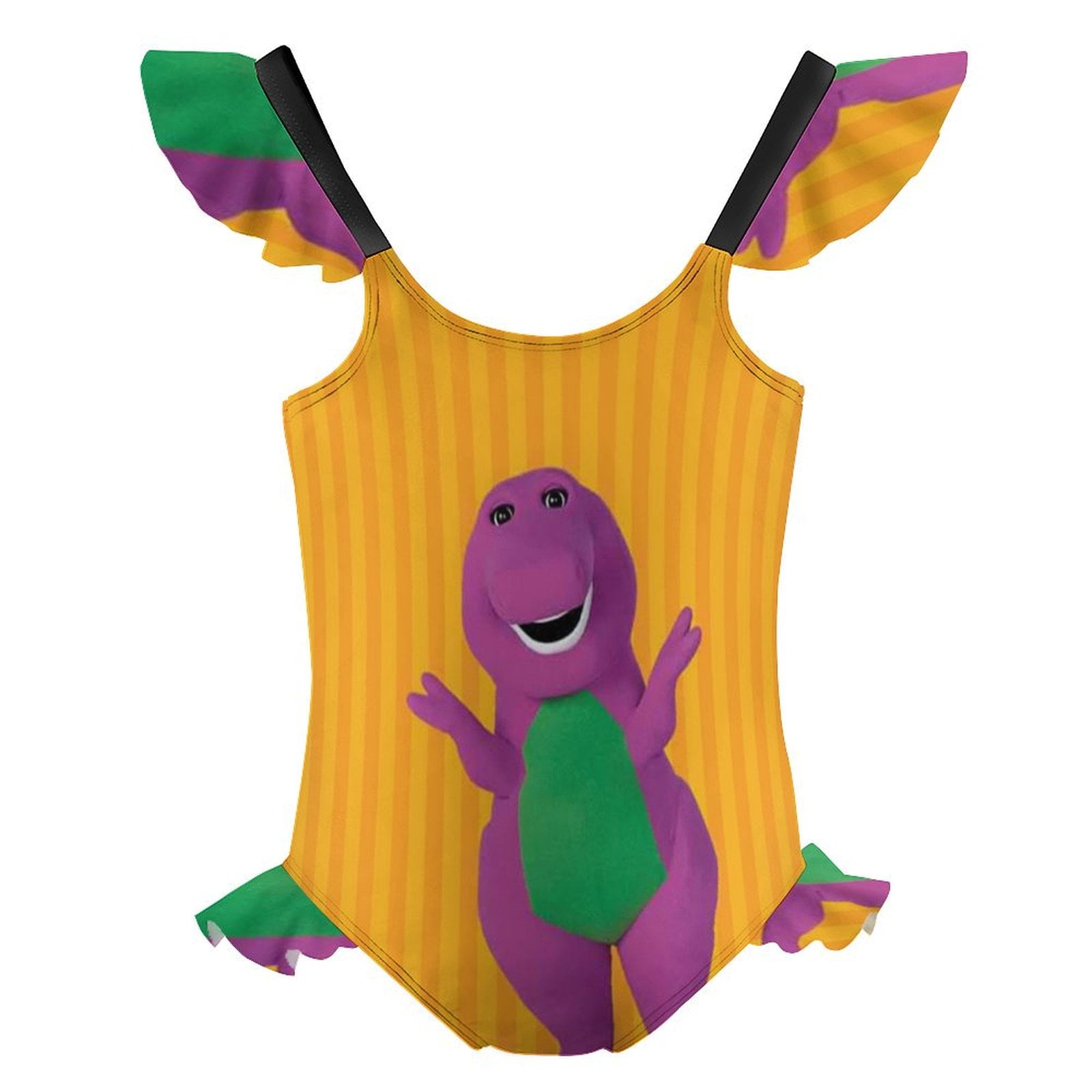 Girls Barney And Friends One Piece Swimsuits Flutter Sleeve Bathing ...