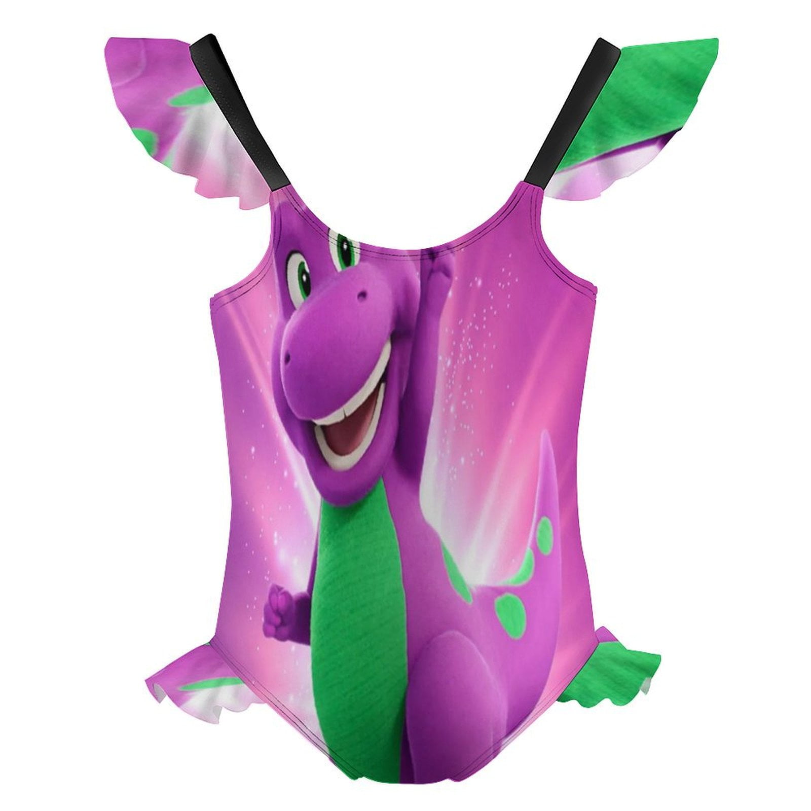 Girls Barney And Friends One Piece Swimsuits Flutter Sleeve Bathing ...