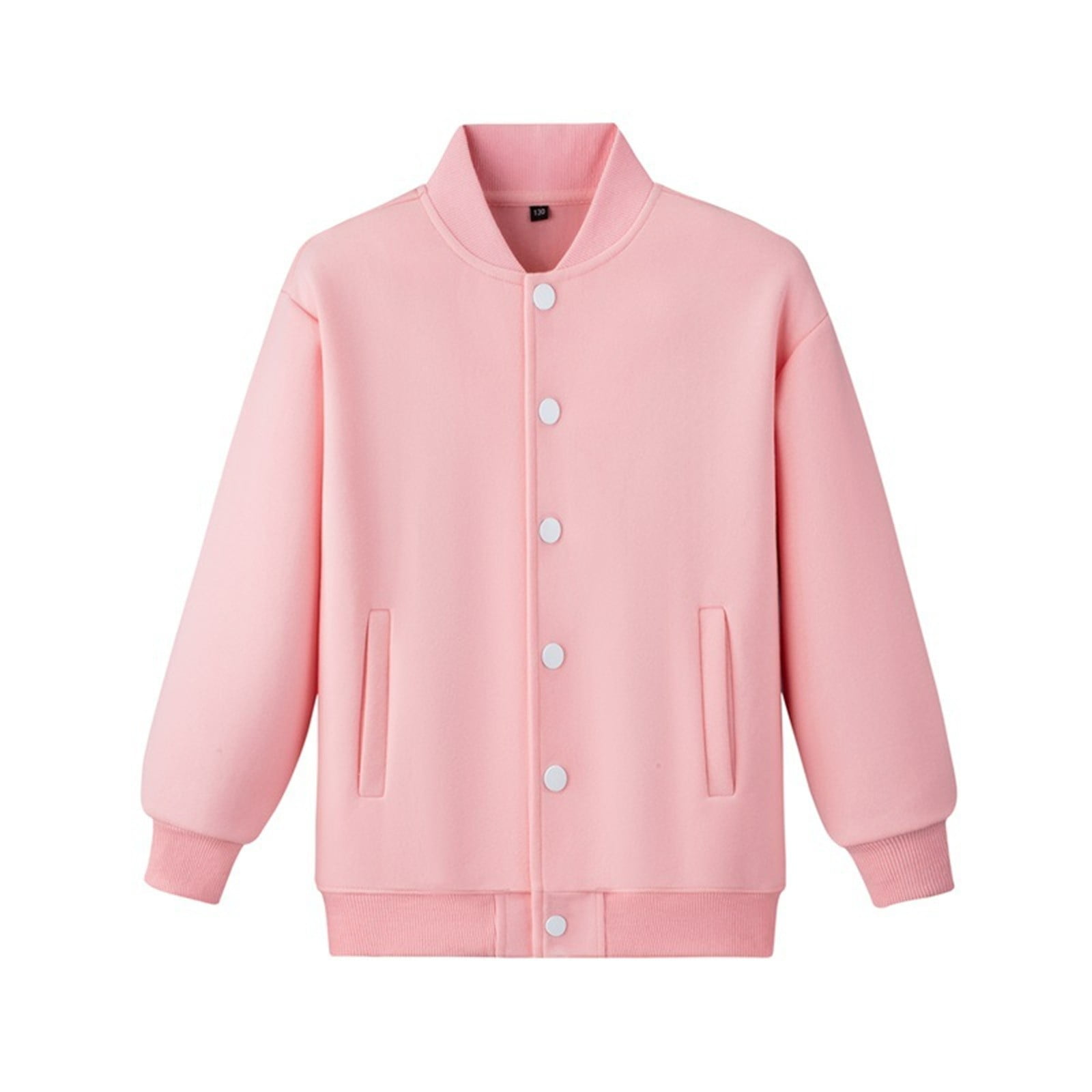 Girls Baseball Jacket Casual Long Sleeve Button Down Bomber Coat ...