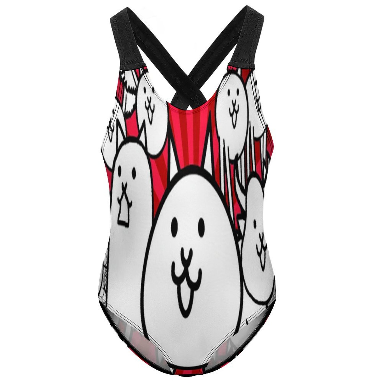 Girls Bat-tle Cats One Piece Swimsuits Bathing Suits Cross Back ...