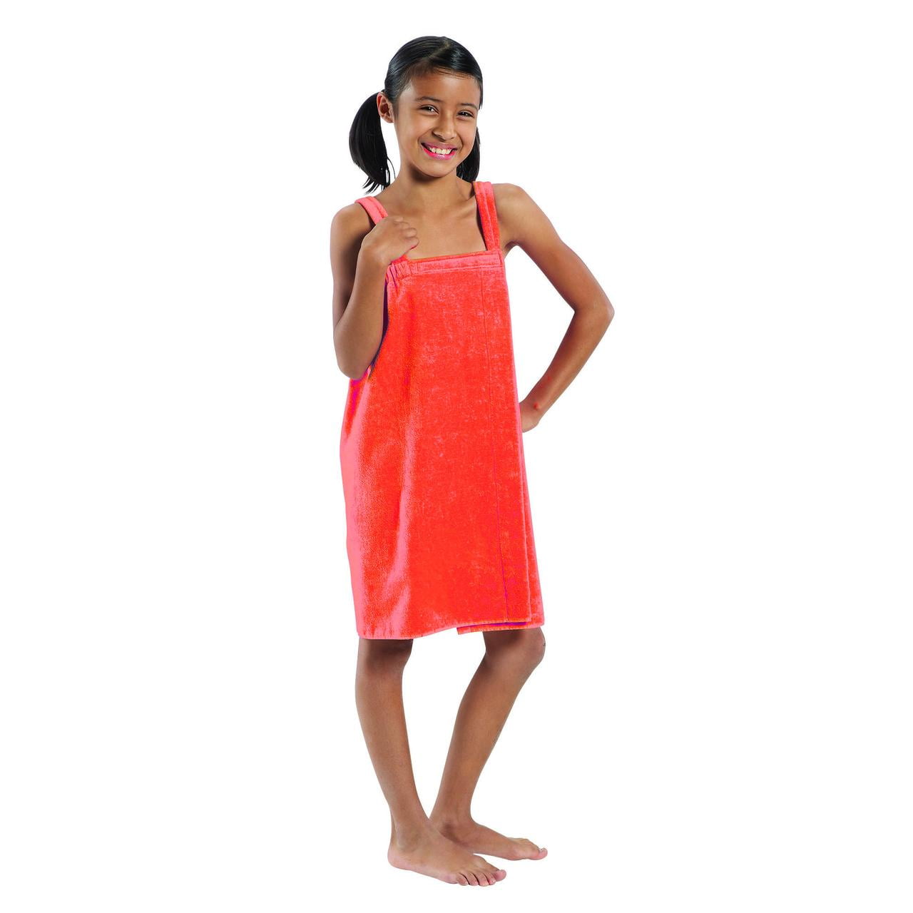 Girls Bath Spa Towel Terry Wrap, Coral, MEDIUM - Walmart.com