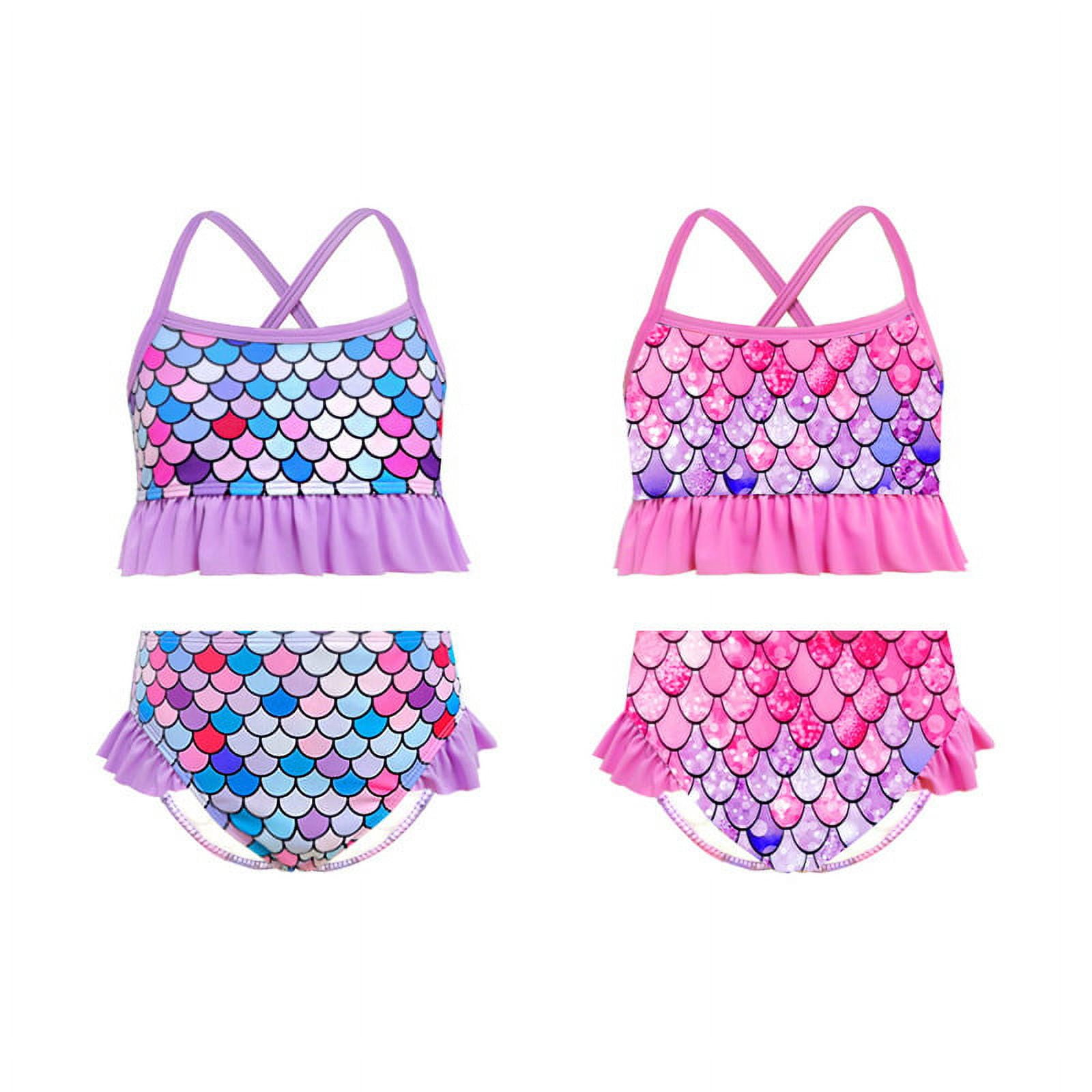 Girls Bathing Suits 2 Piece Swimsuit Summer Bikini Tankini Sets Beach ...