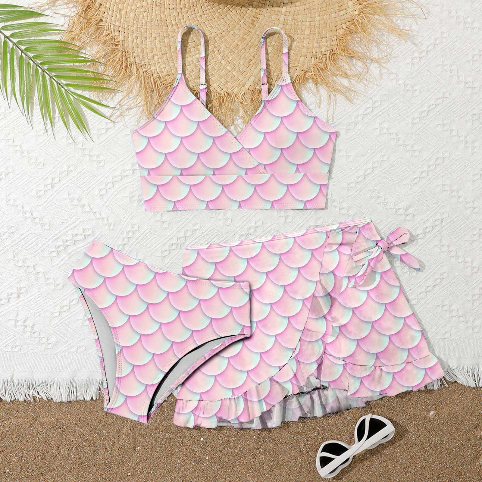 Girls Bathing Suits Size 14-16 V-Neck Ruffle Floral Bathing Suits for ...