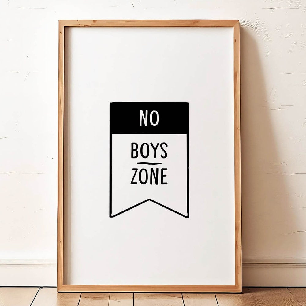 Girls Bathroom Print Fun Bathroom Wall Art No Boys Zone Bathroom Quote ...