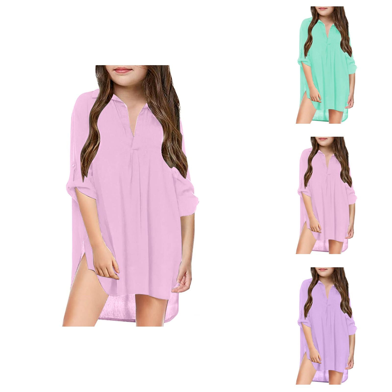 Girls Beach Cover Up Girls Summer Dress Girls Swimsuit Cover Up Chiffon ...
