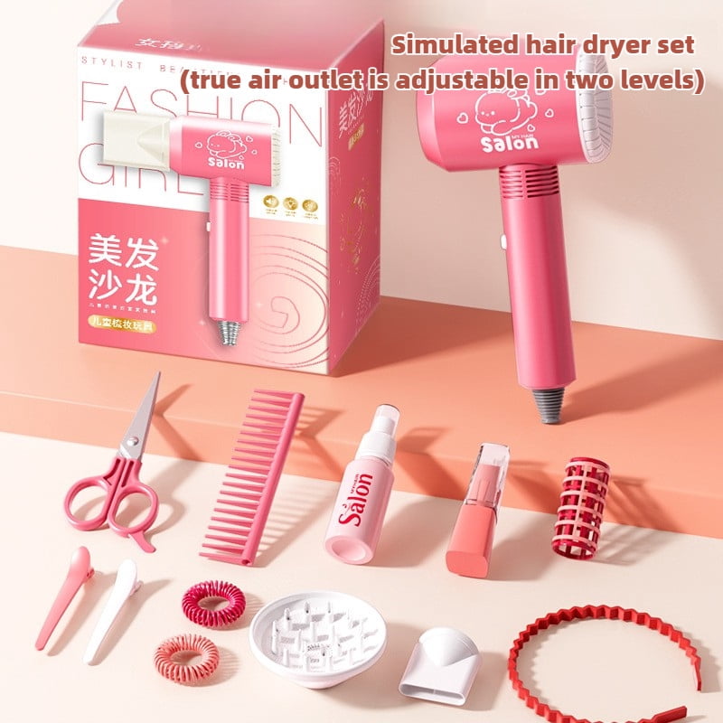 Girls Beauty Salon Set Kids Hair Beauty Makeup Set Simulation Hair ...
