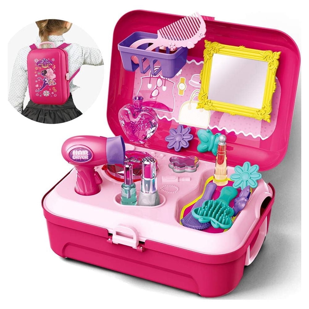 Rirool Girls Beauty Salon Toy Set - Pretend Play Hair Stylist Kit with ...