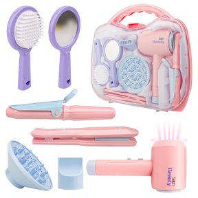 ZIOBLW Kids Beauty Salon Set, Girls Toddler Makeup Toys, Pretend Hair ...