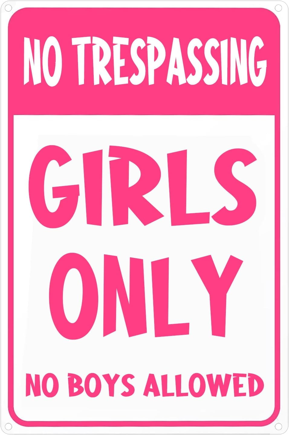 Girls Bedroom Sign Funny No Trespassing Girls Only Girl Cave Metal Tin ...