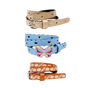 Girls School Uniform Belt Sparkly Crystal Easy Clamp Buckle with Canvas ...