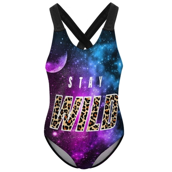 Girls Ben Aze1 Art Stay Leopard Wild One Piece Swimsuits Bathing Suits ...