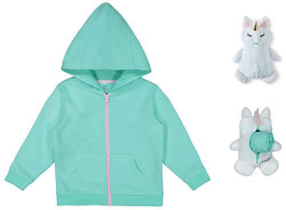 Girls/Big Boys' 2T-5TAnimal Critters Packable Plush Zip Up Hoodie ...