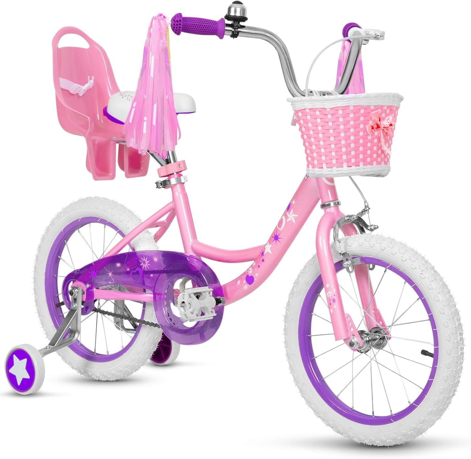 Girls Bike for 3-7 Years Old Kids, 14 16 Inch Kids Bike with Training ...