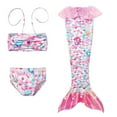 Girls Bikini Bathing Suit 3 Piece Swimsuit Set Scale Print Mermaid Tail ...