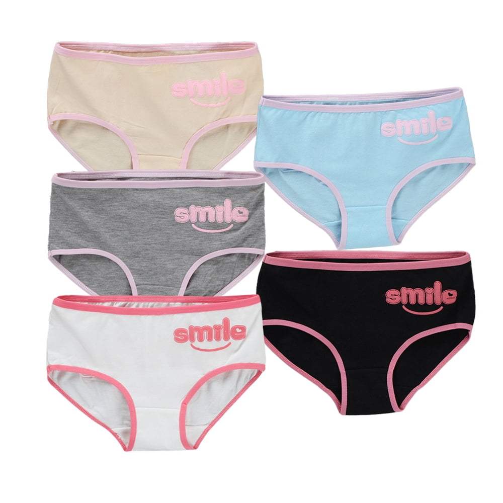 Girls' Bikini Underwear 5 Pc Stretch Cotton Girls Cotton Underwear ...