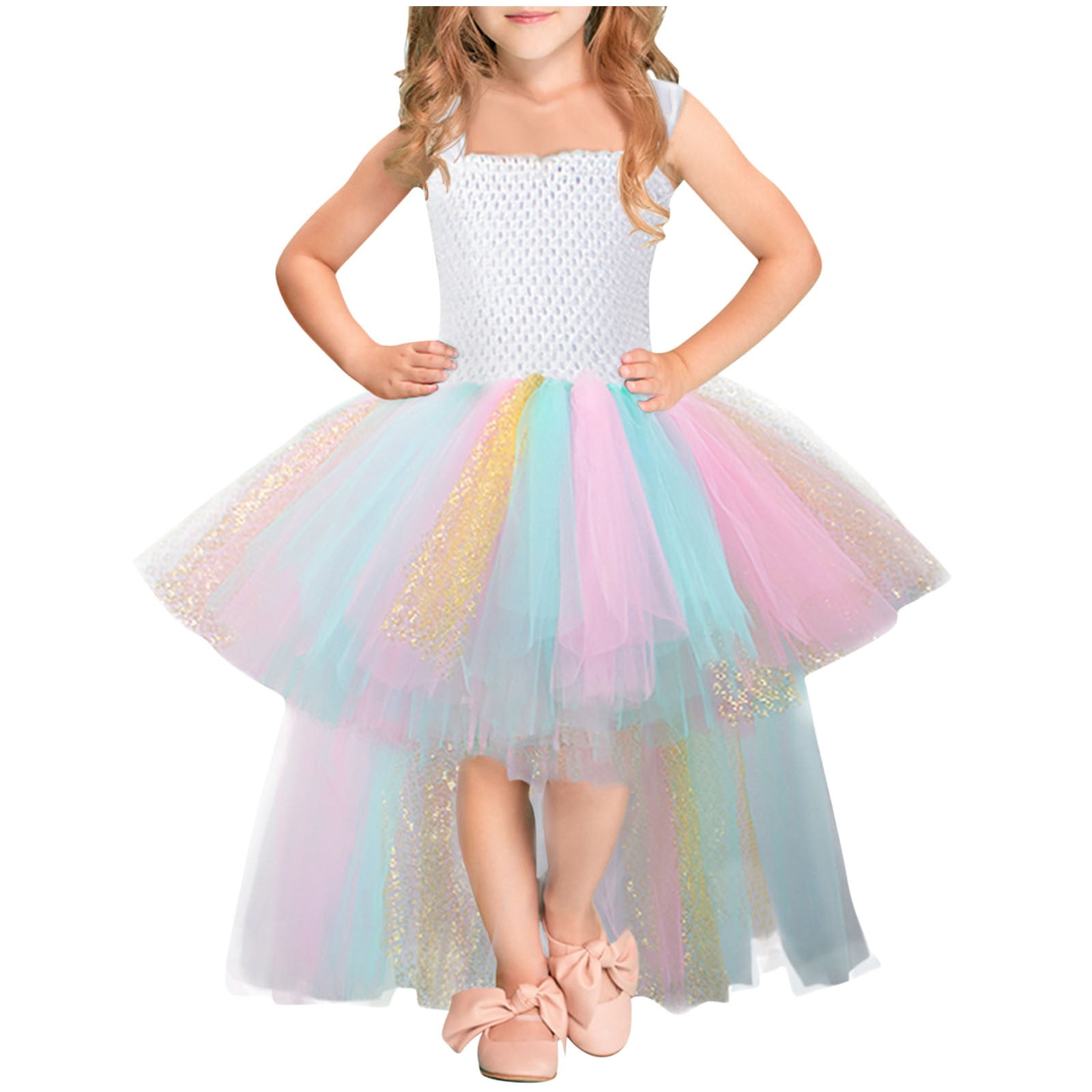Girls Birthday Party Dress Tulle Tutu Princess Formal Dresses Fairy ...