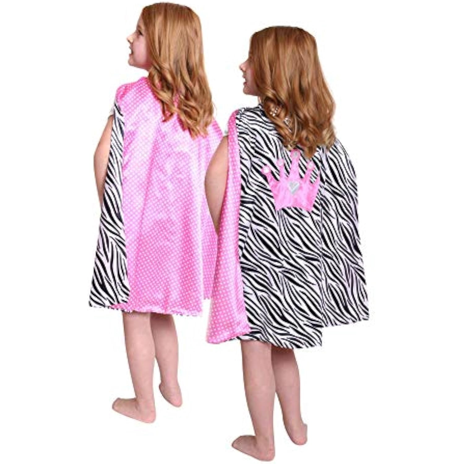 Girls Birthday Princess Dressup Royal Crown Pink & Zebra Cape - Walmart.com
