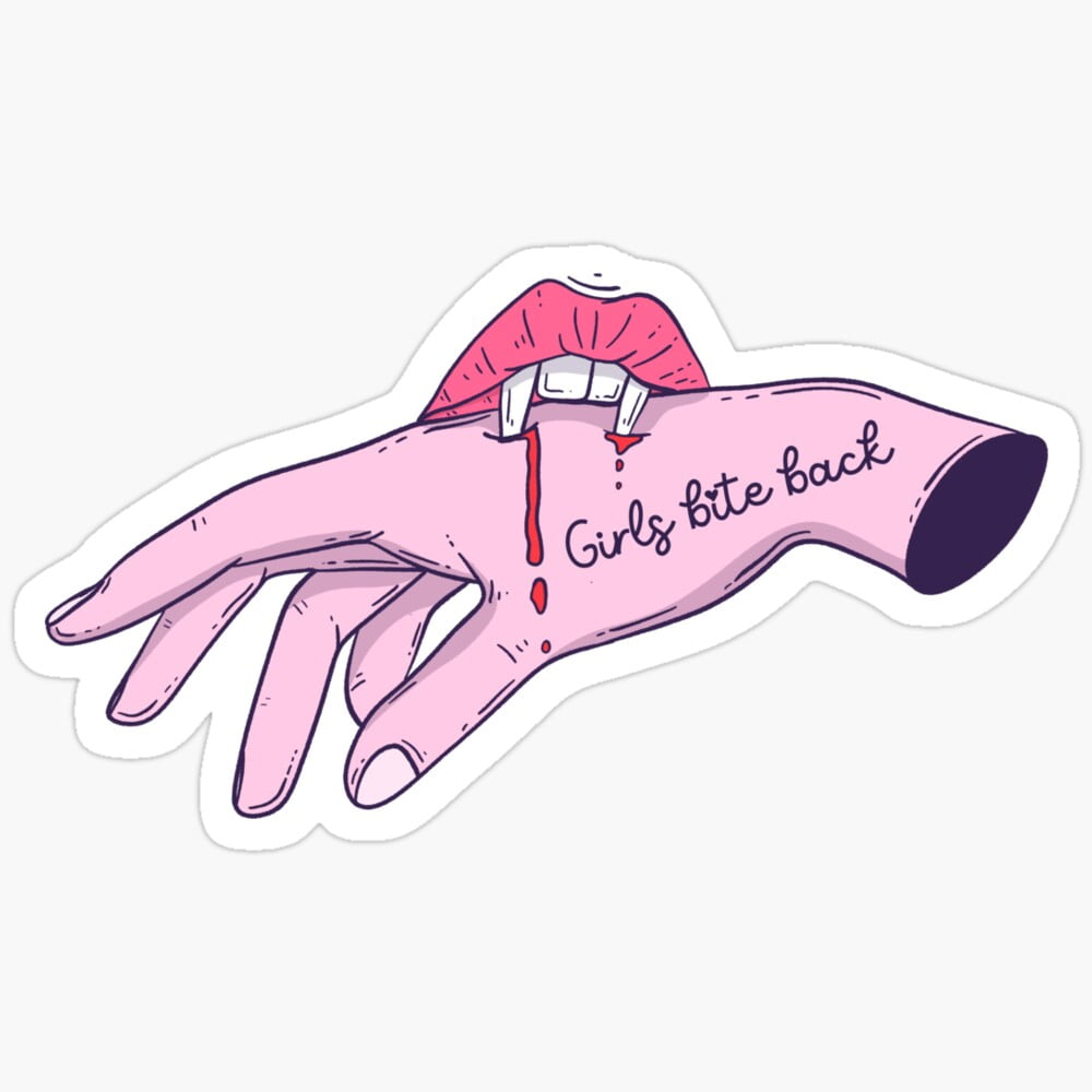 Girls Bite Back - Vampire Bite Sticker Phone Decal Water Bottle ...