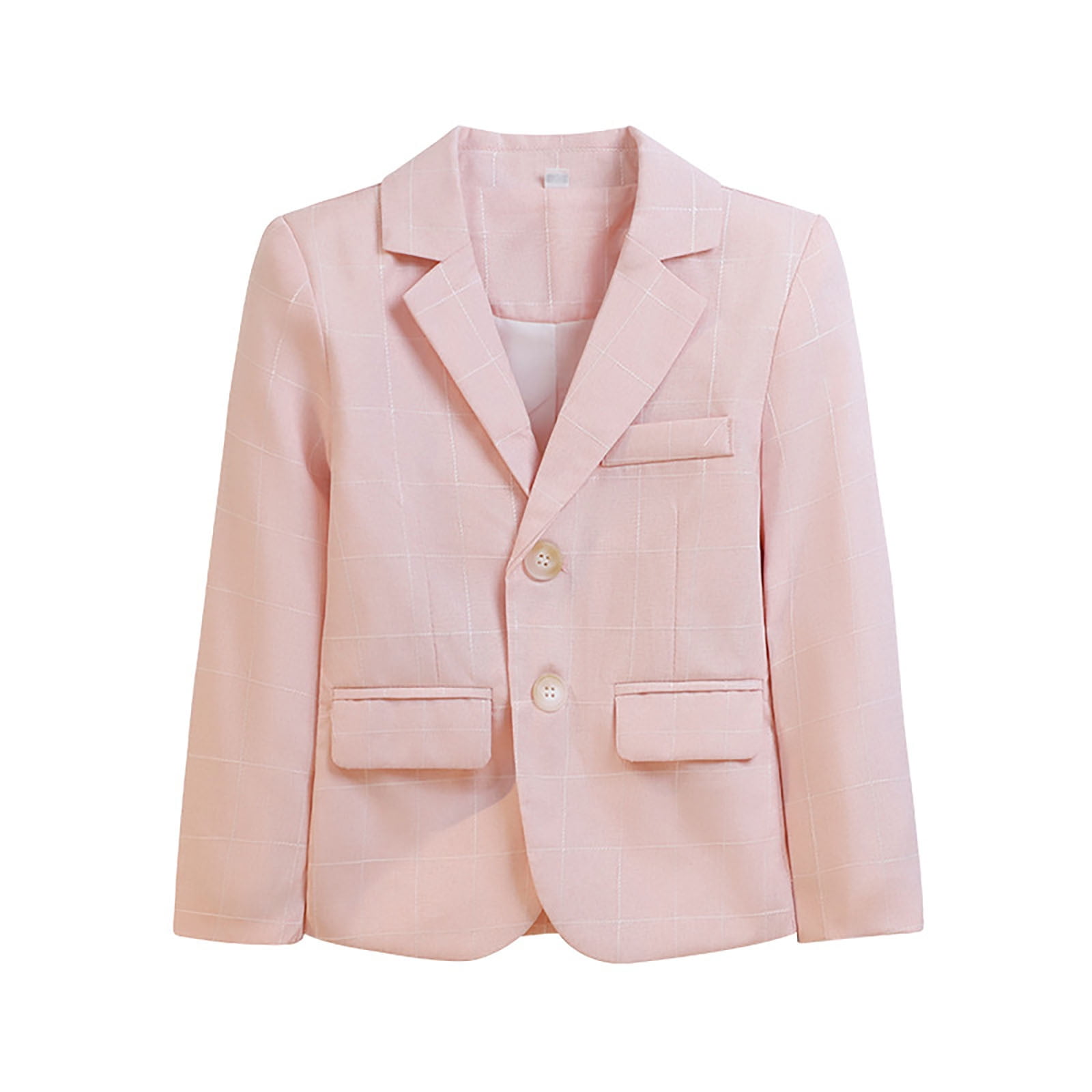 Girls Blazer Long Sleeve Shawl Collar Open Front Formal Girls Pink ...