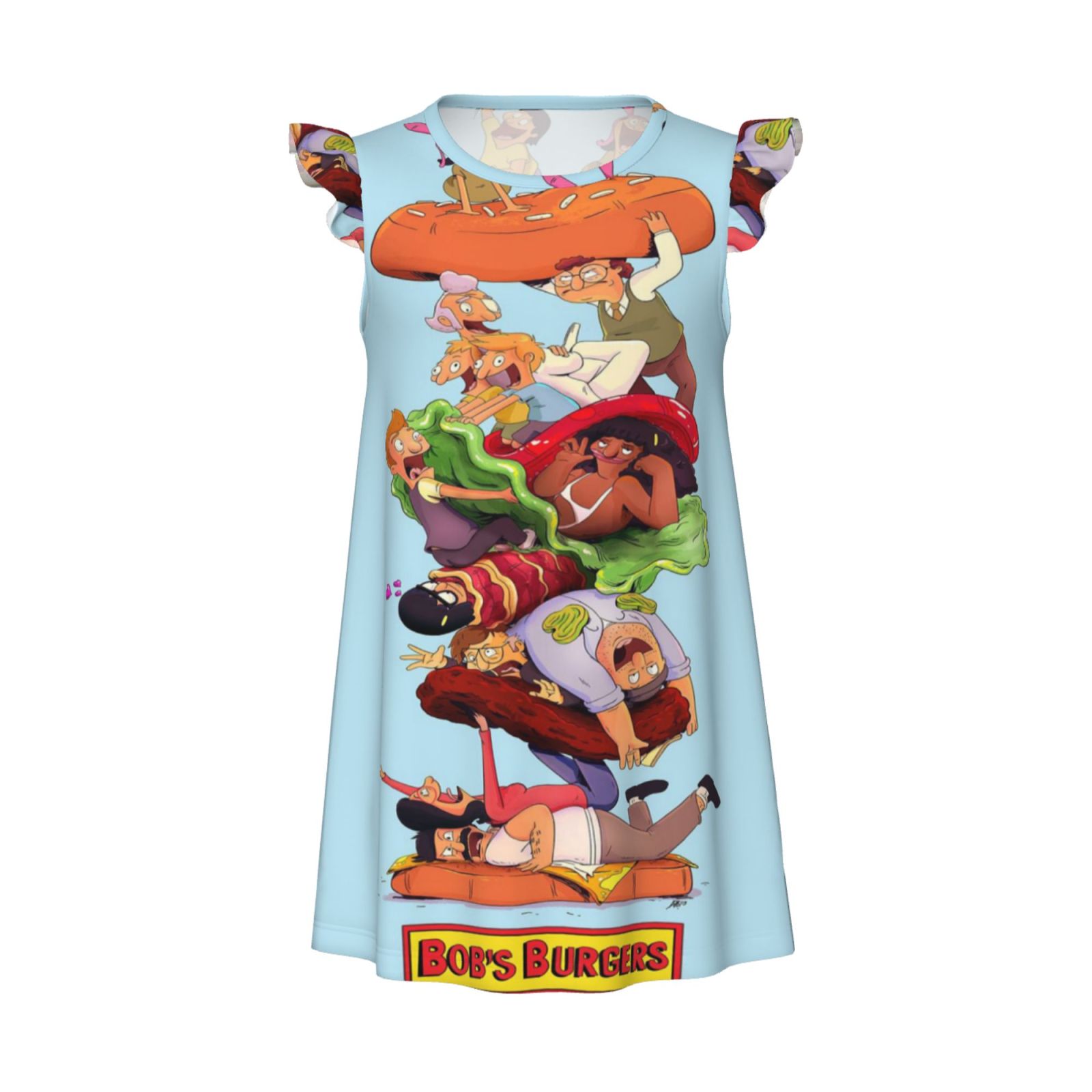 Girls Bob's Burgers Nightgowns Pajamas Kids Sleepwear Night Dress Sleep ...