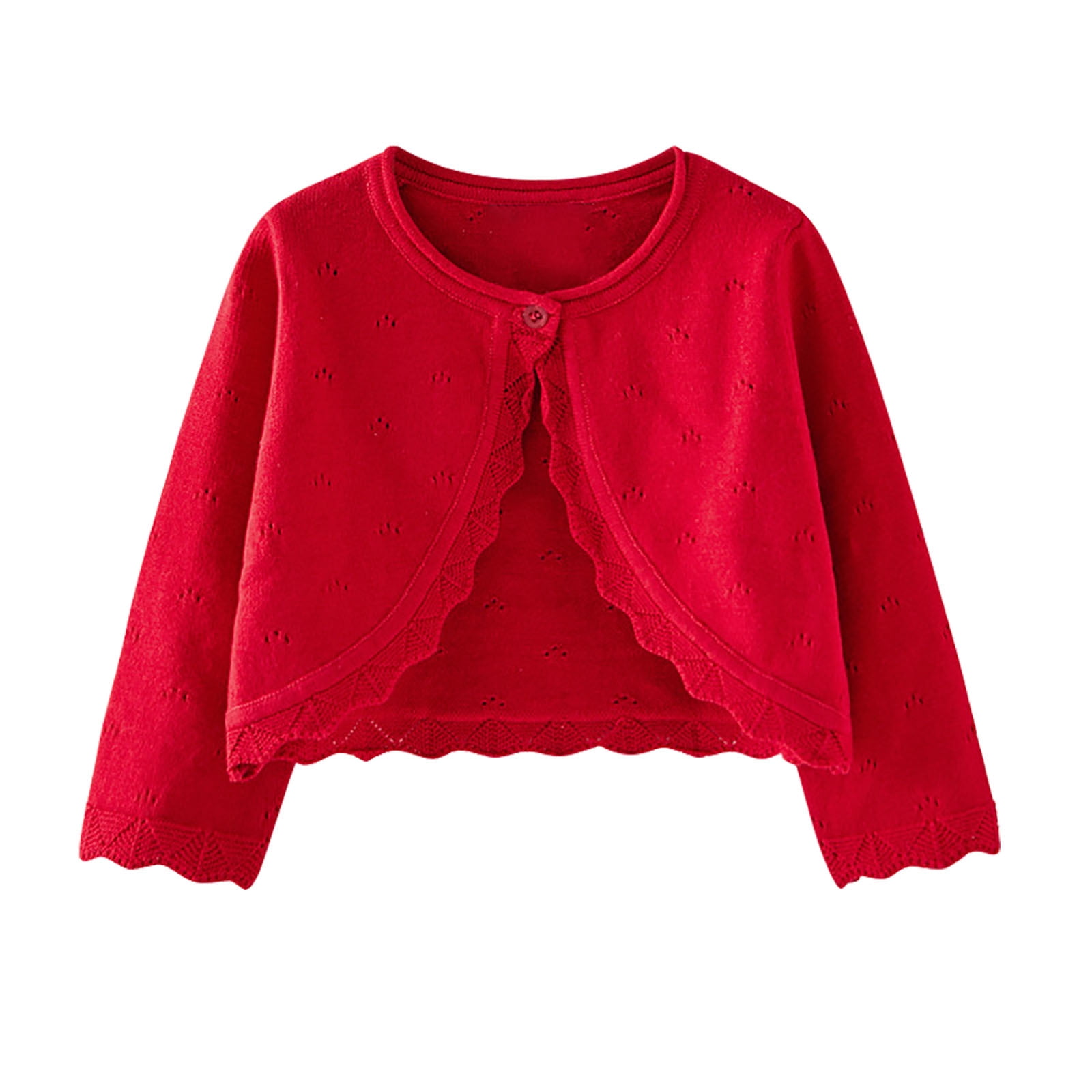 Girls Bolero Shrugs for Dress Cover Up Long Sleeve Crop Knit Cardigan ...