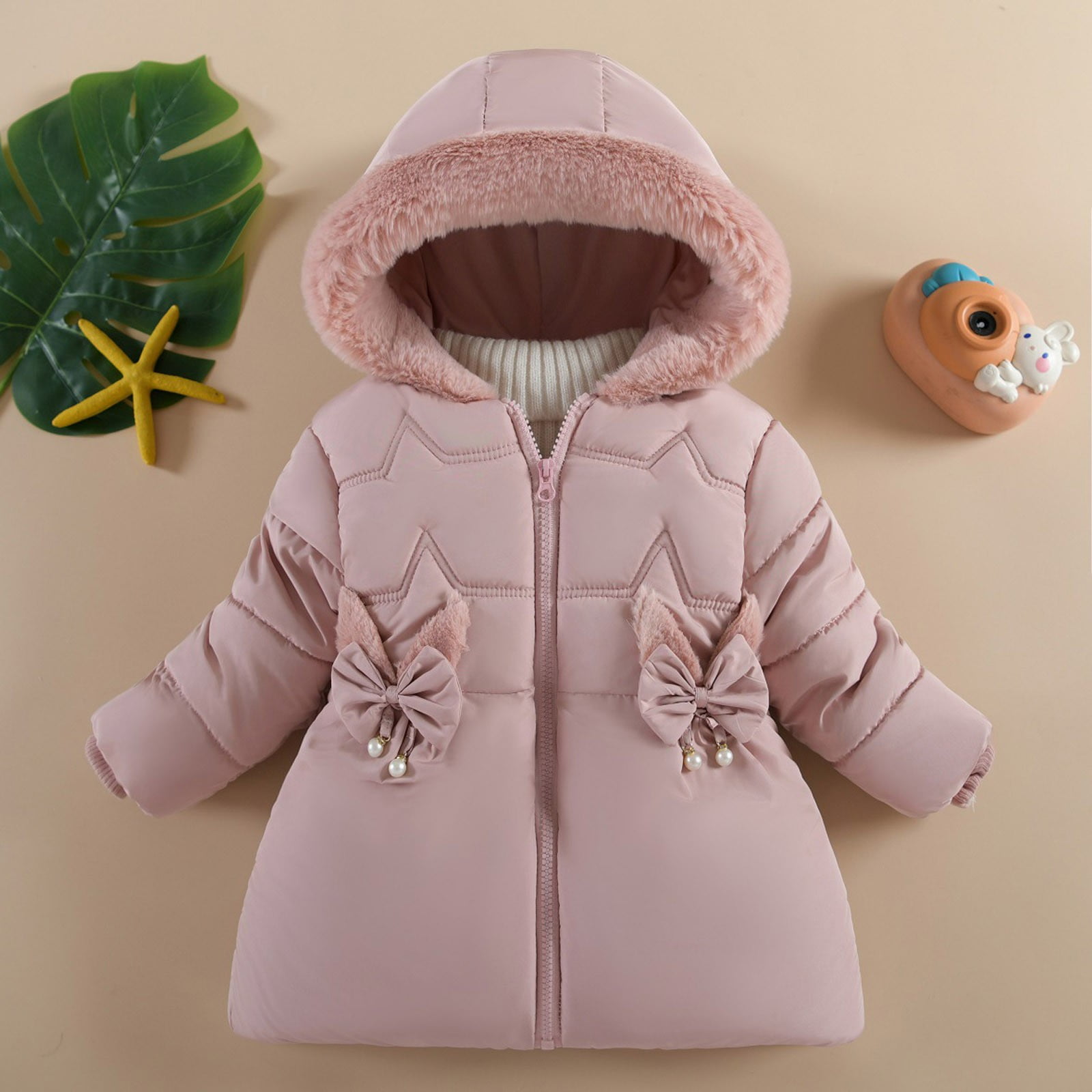 Girls Bow-Accent Hood Winter Padded Jacket Ã¢Â Â Thickened Fashion Down ...