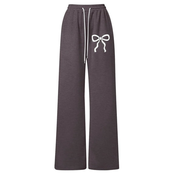 Girls' Bowknot Baggy Sweatpants - Cute Straight Leg Athletic Pants with ...