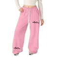 Girls Bowknot Print Barrel Leg Sweatpants Kids Athletic Wide Leg ...