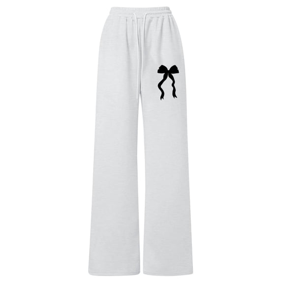 Girls Bowknot Print Sweatpants Kids Drawstring Joggers Athletic Pants ...