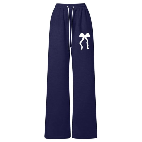 Girls Bowknot Print Sweatpants Kids Drawstring Joggers Athletic Pants ...