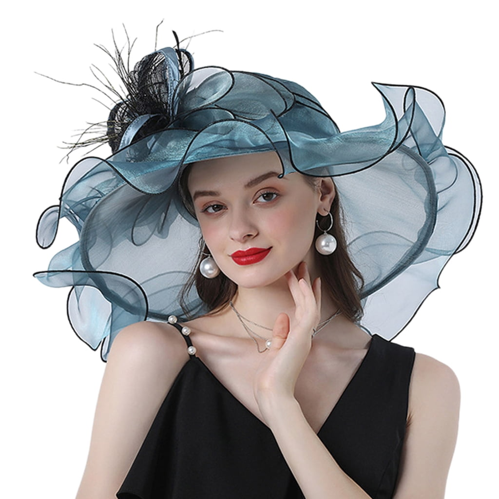 Girls Bowler Hat Flower Cloche Fascinators for Wedding Solid Color ...