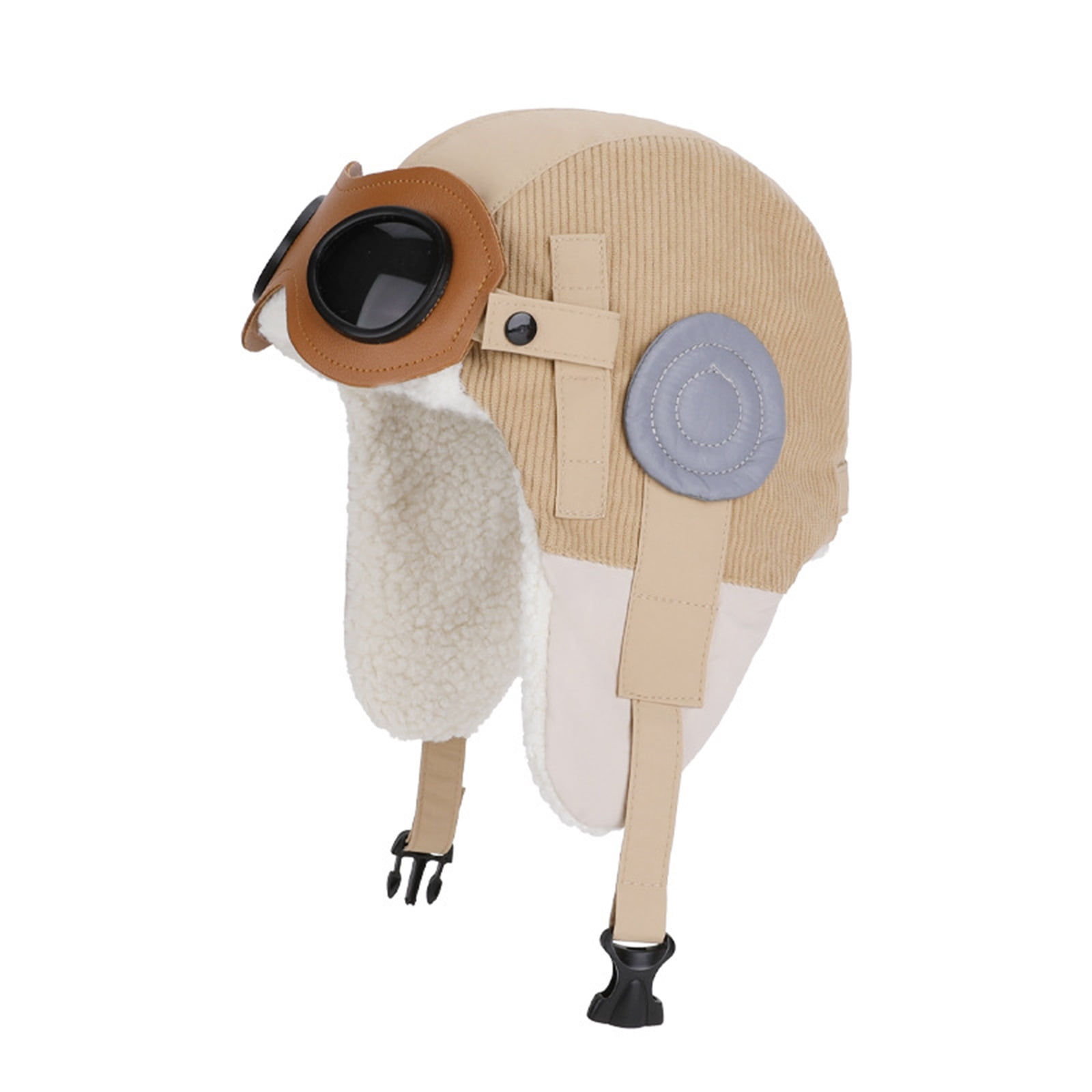 Girls Boys Aviator Hat, Plush Lined Ear Flap Hat with Chin Strap ...