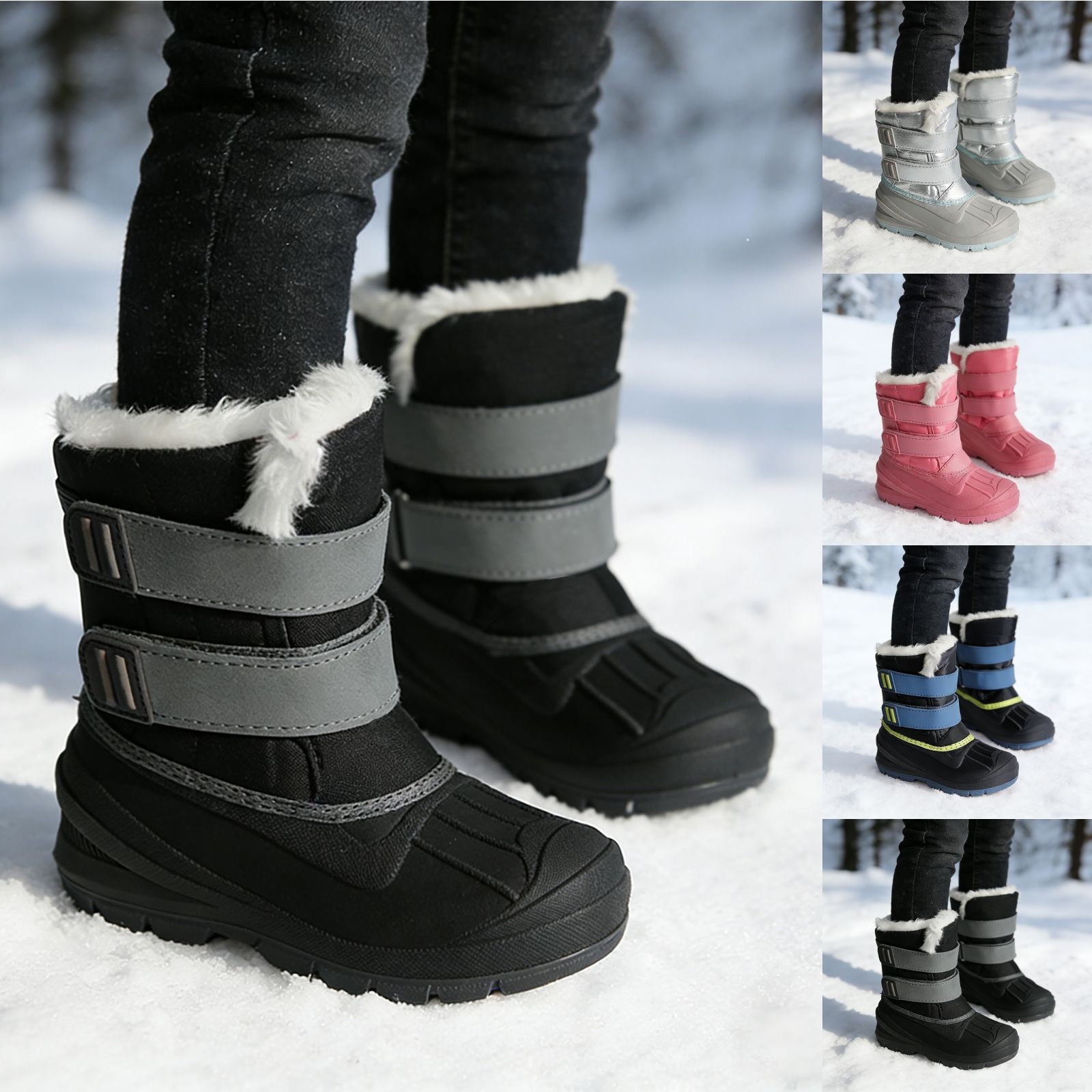 Girls Boys Barefoot Boots Shoes Minimalist Winter Snow Boots Wide Width ...