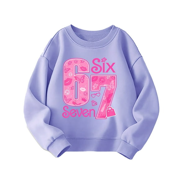Girls Boys Casual Pullover Sweatshirt Long Sleeve Crewneck Printed Soft ...
