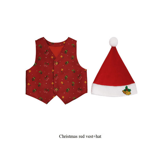 Girls Boys Christmas Vest Santa Elf Cosplay Shirts Costumes Outfit Suit - Walmart.com