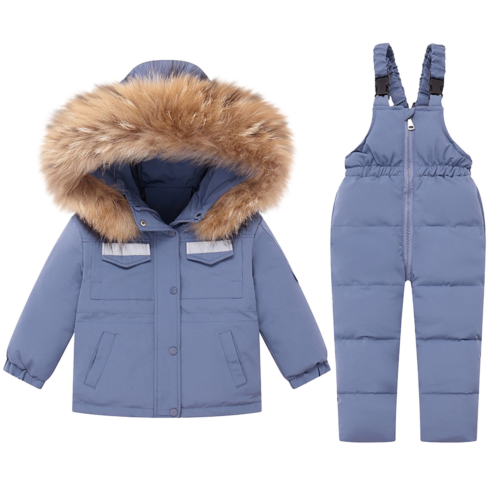 Girls Boys Heavyweight Insulated Snowsuit - Kids Hooded Snowsuits and ...